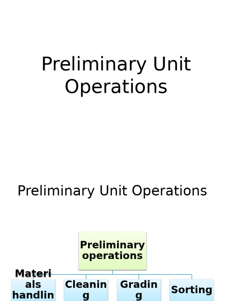 Preliminary Unit Operations | PDF | Soil | Washing Machine