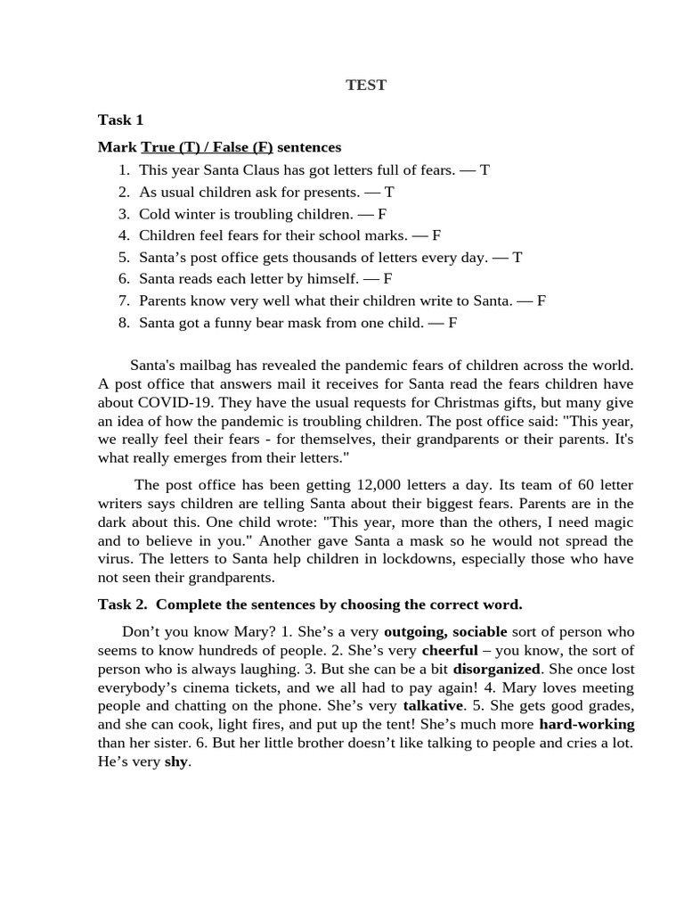 Test Family Relationships - 1 | PDF | Santa Claus