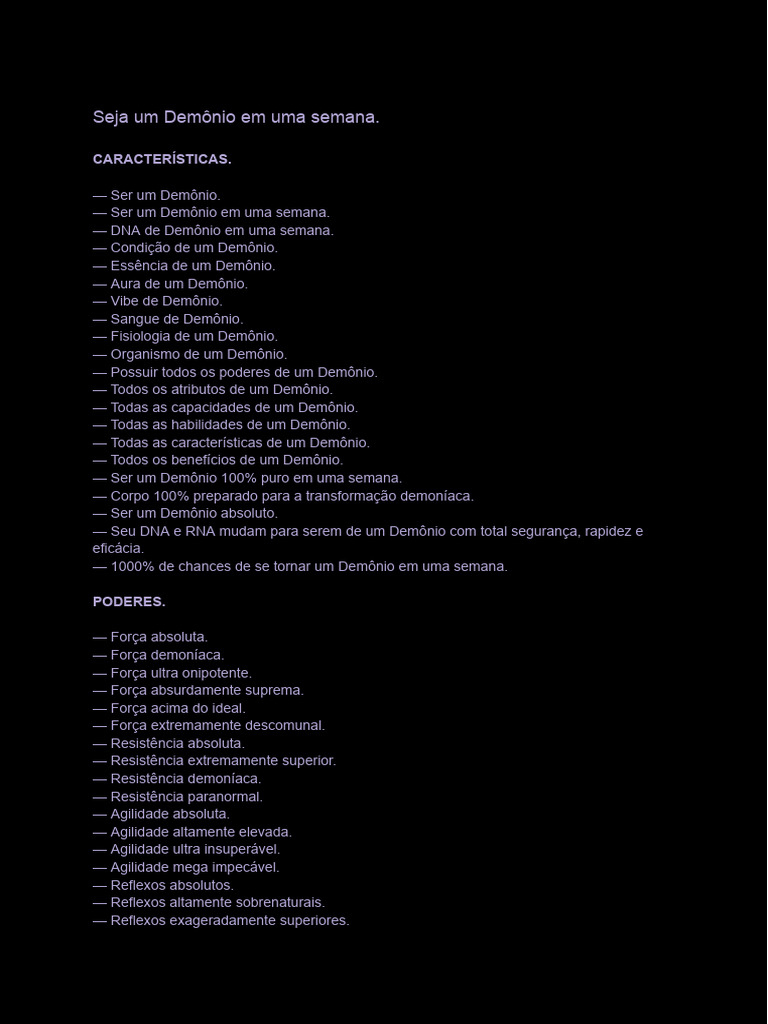 Ser Um Demônio em Uma Semana. | PDF | Beleza | Hipnose