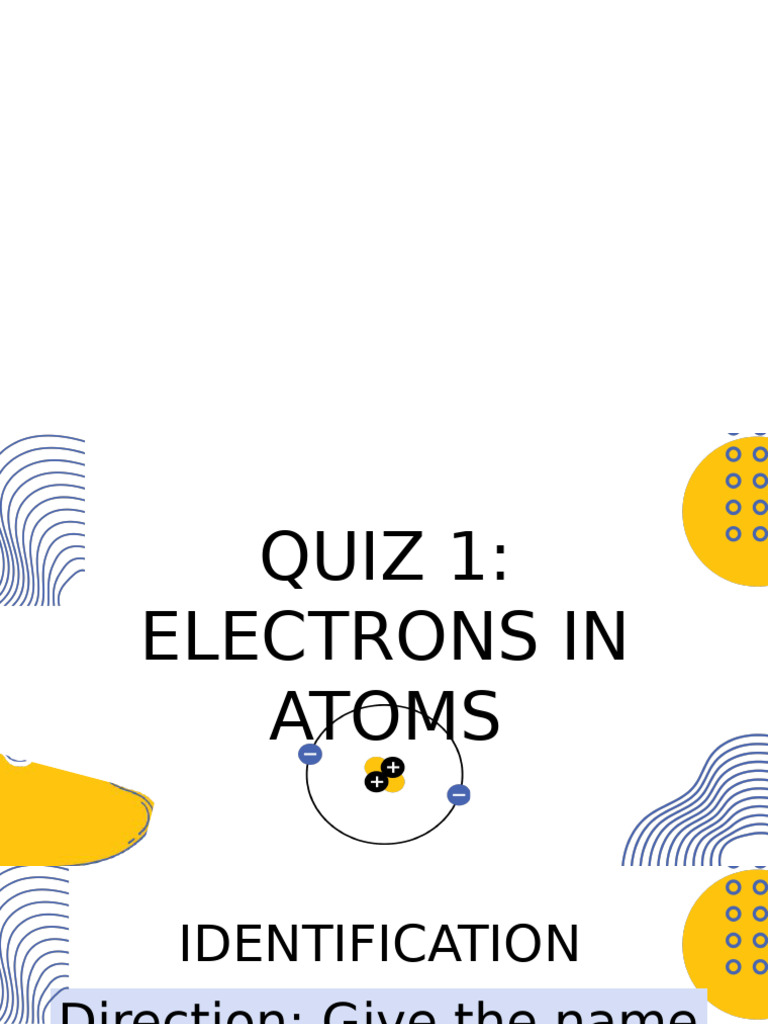Electrons in Atoms Quiz and Problems | PDF