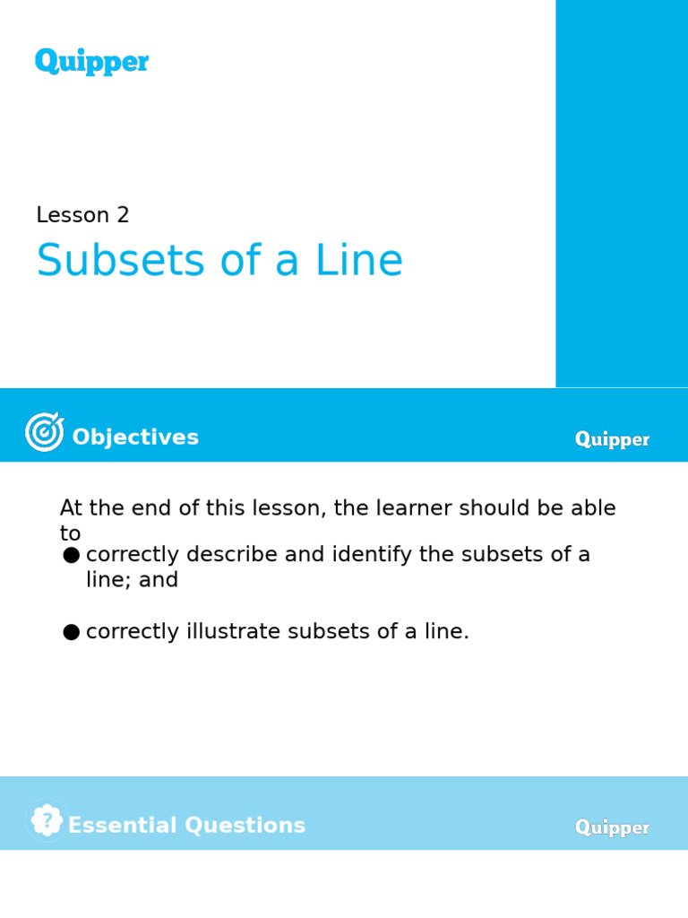 U5L2 - Subsets of A Line | PDF | Line (Geometry) | Perpendicular