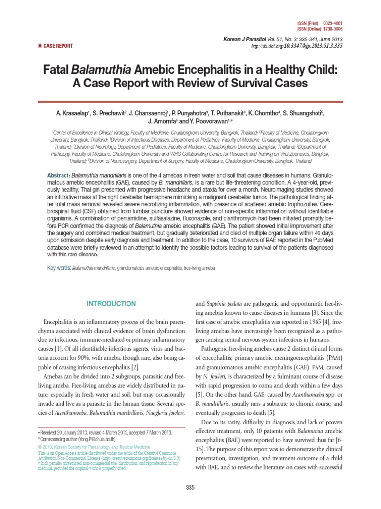 04 - Fatal Amebiasis in Immunocompetent Child - Korean J Parasitol 2013 ...
