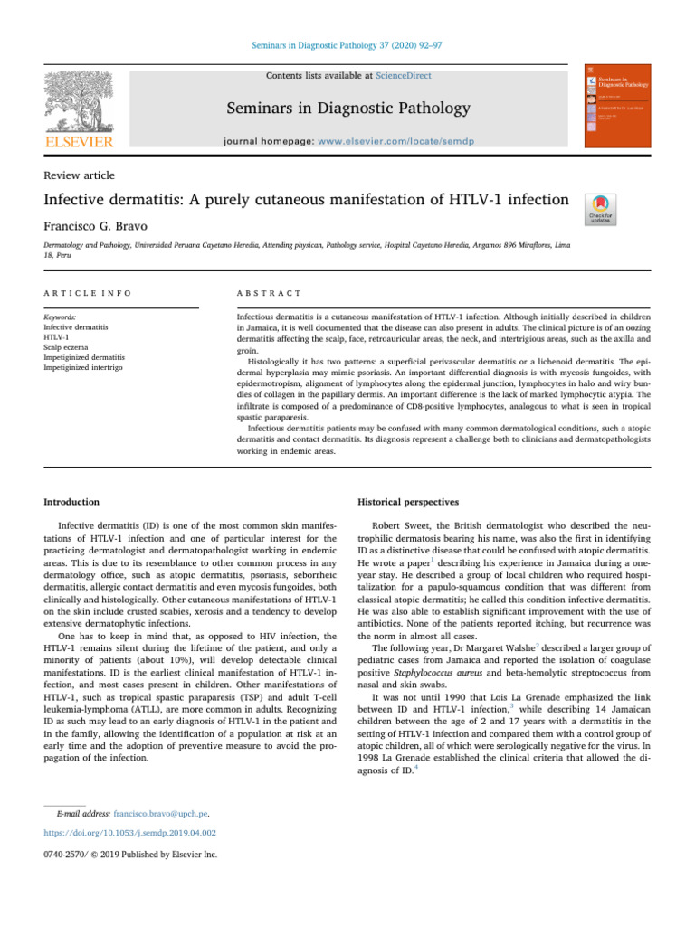 05 - HTLV 1 Infective Dermatitis - Seminars in Diagnostic Pathology ...