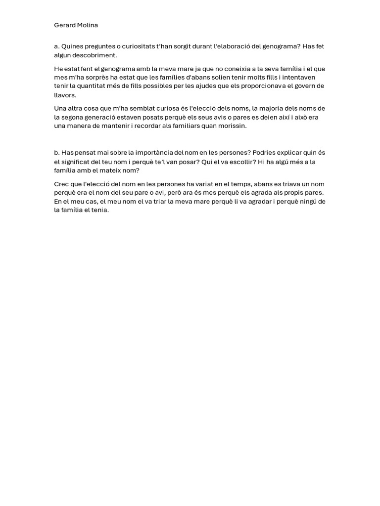 Treball Genograma | PDF