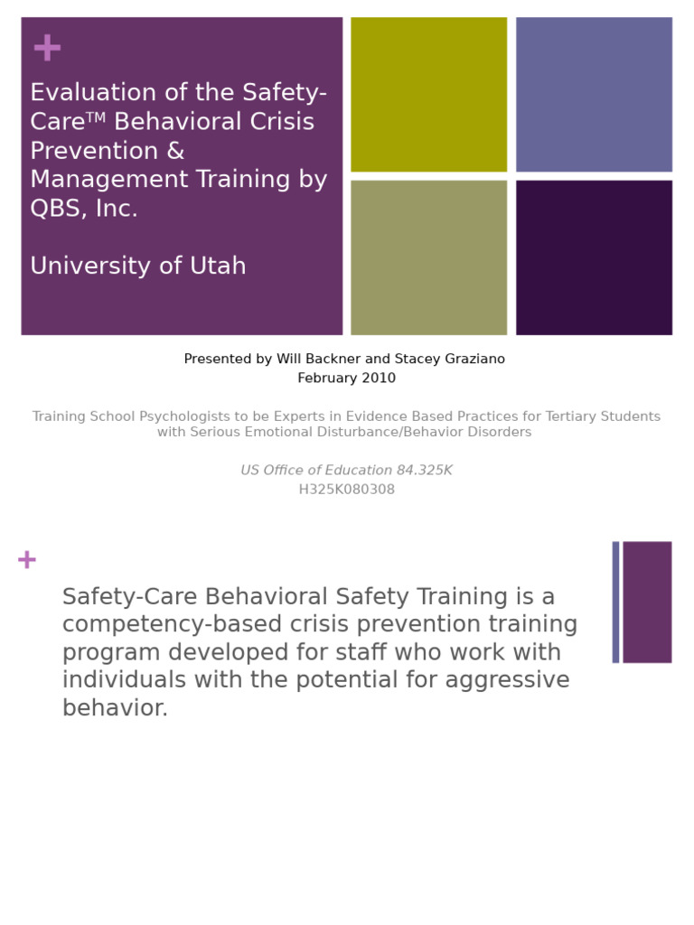 Safety Care Behavioral Crisis Training Pdf Reinforcement Joint