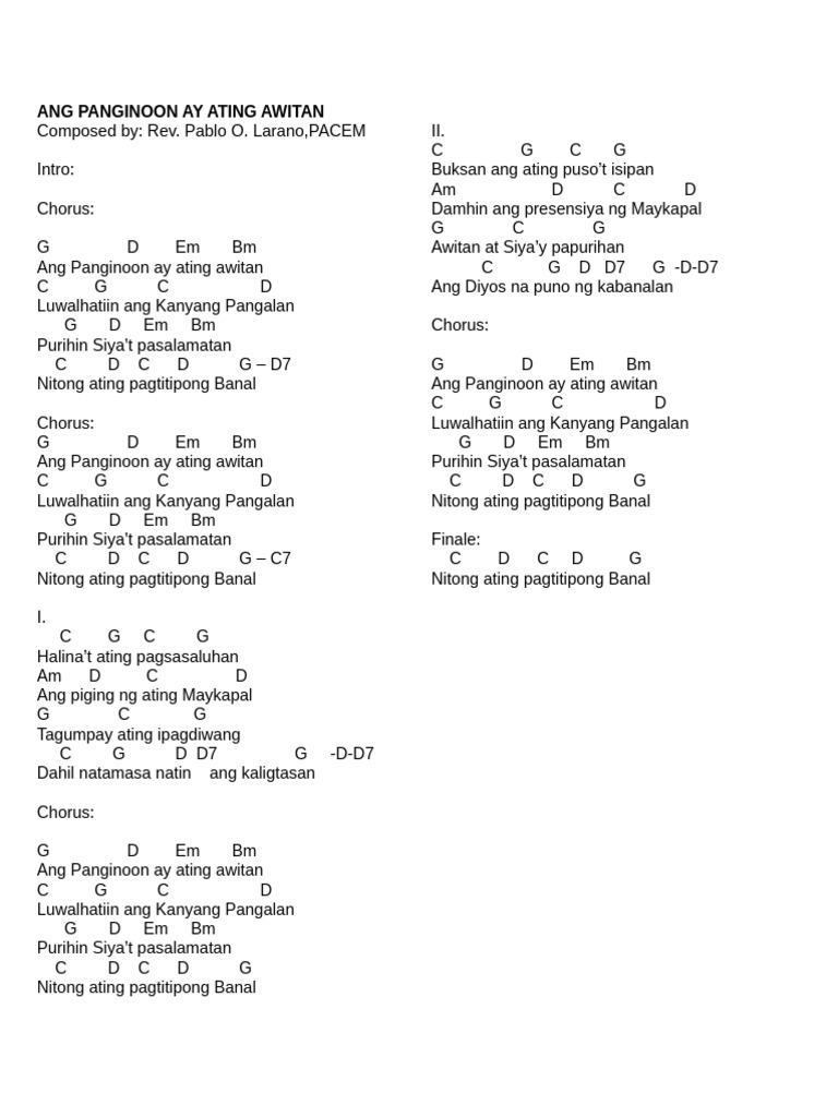 Ang Panginoon Ay Ating Awitan | PDF