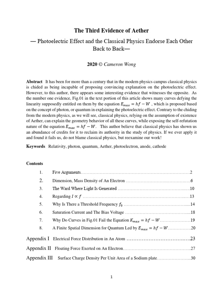 Third_Evidence_of_Aether | PDF | Photoelectric Effect | Electron