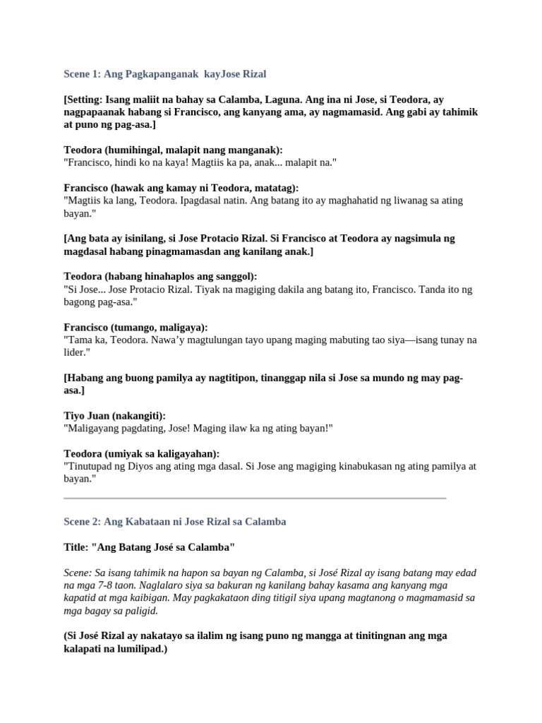 Jose Rizal Roleplay | PDF