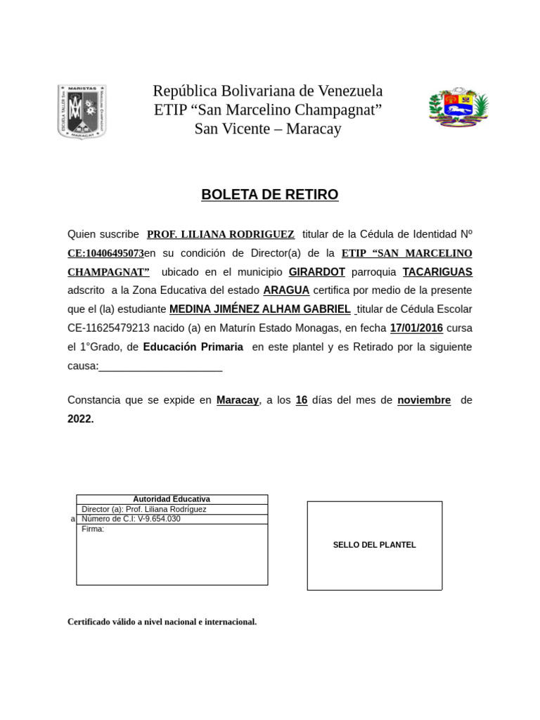 Boleta de Retiro | PDF