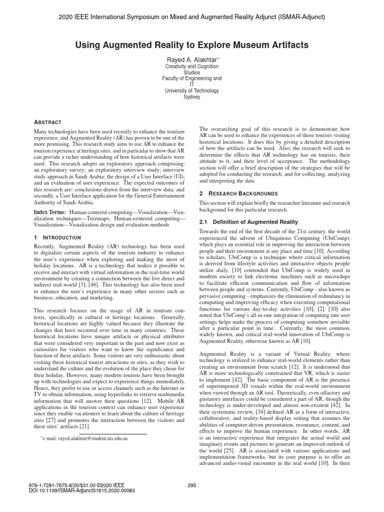 Augmented Reality in Museum Tourism | PDF | Augmented Reality | Virtual ...