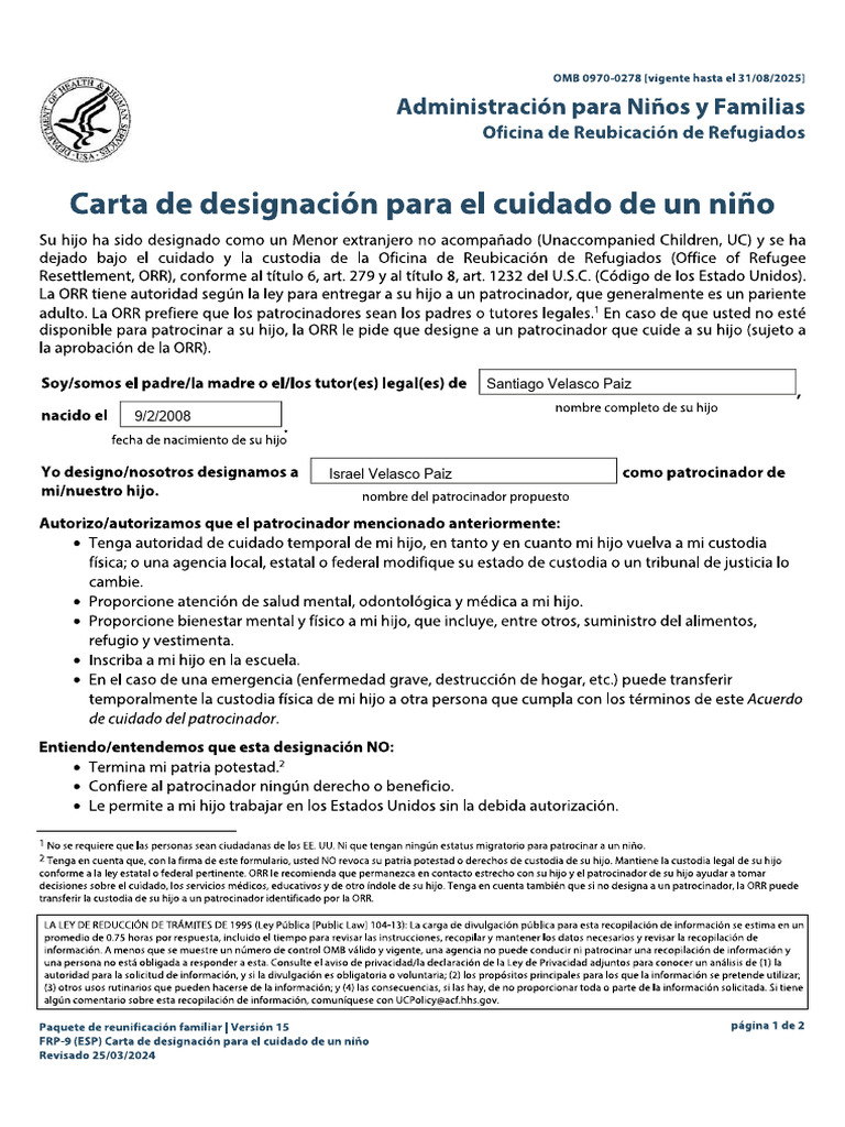 Letter of Designation (ORR) | PDF