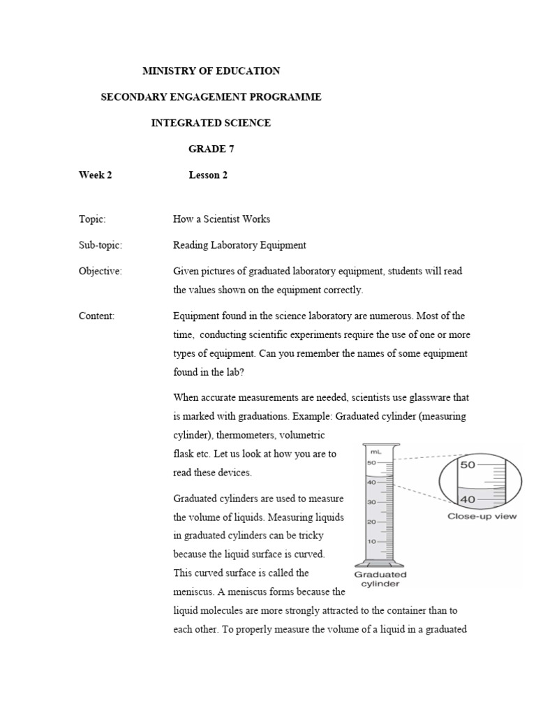 Reading Graduated Laboratory Equipment | PDF | Metrology
