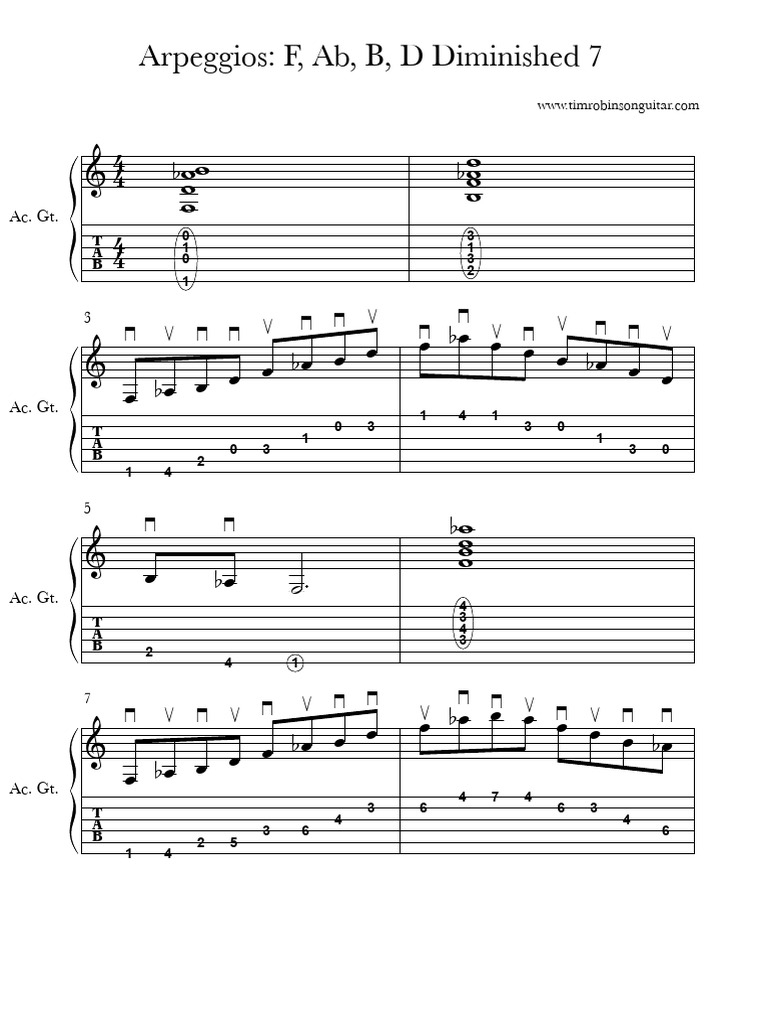Arpeggios F, Ab, B, D Diminished | PDF