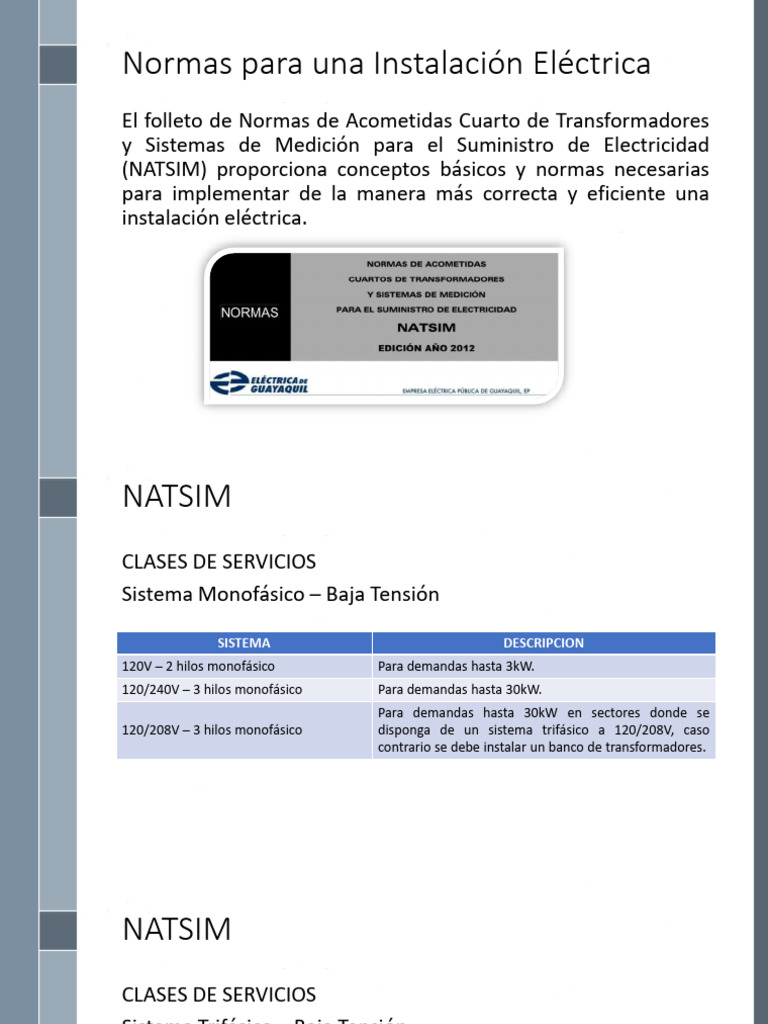 Instalaciones NATSIM | PDF | Ingenieria Eléctrica | Cableado eléctrico