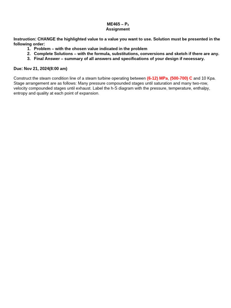 Assignment-Steam Expansion Line | PDF
