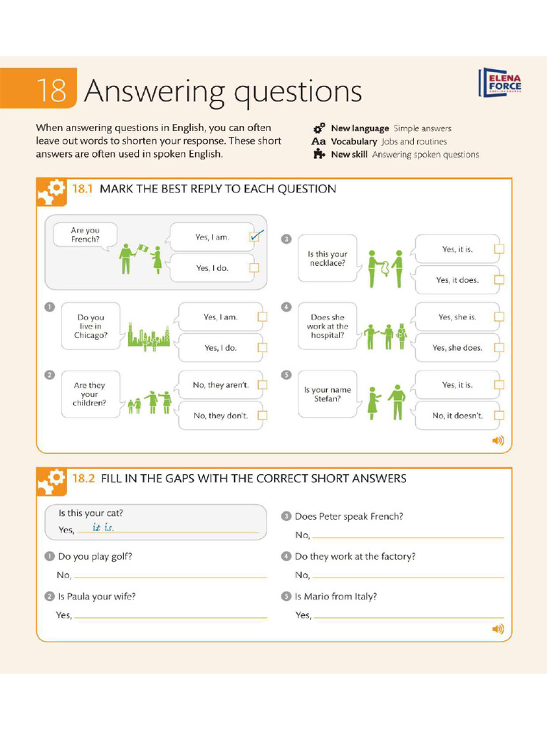 18) B. Level 1 Beginner - Answering Questions | PDF