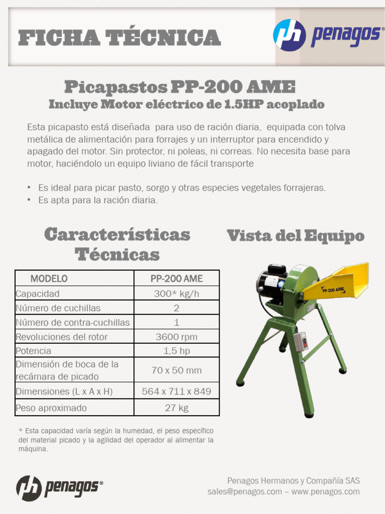 Ficha técnica PP 200 AME (1) | PDF