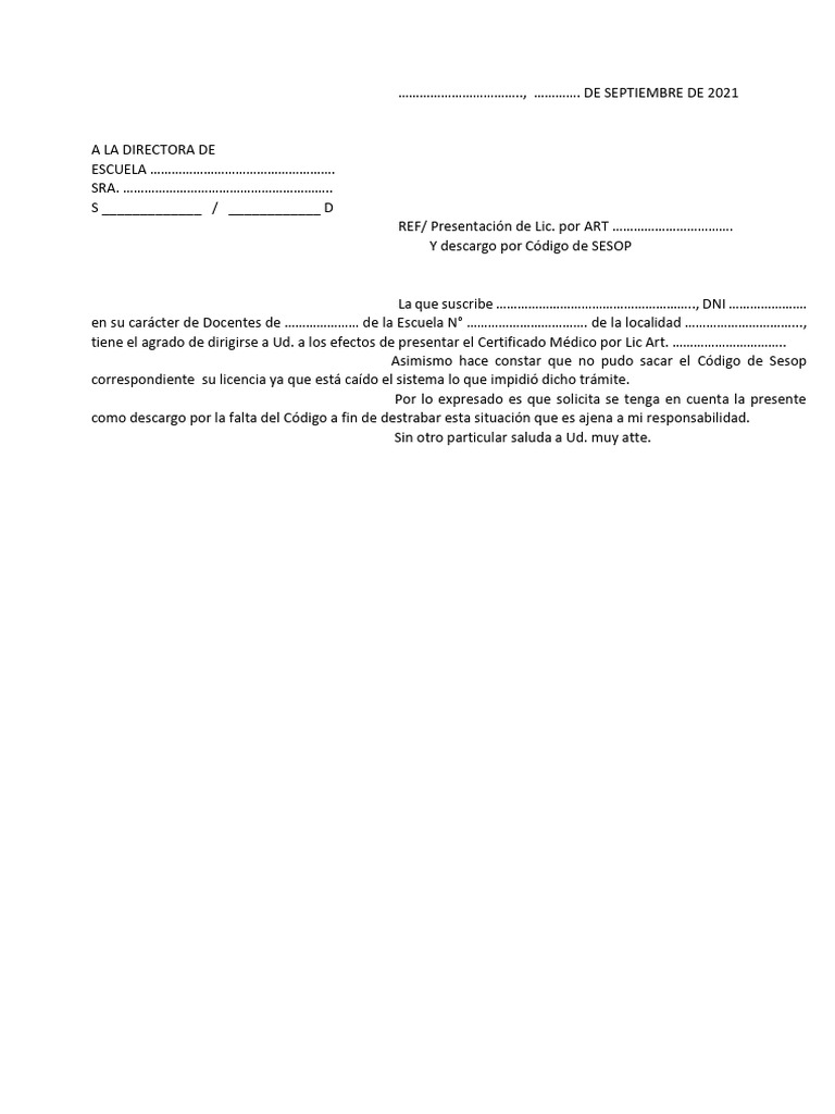 Solicitud de Licencia y Descargo Escolar | PDF