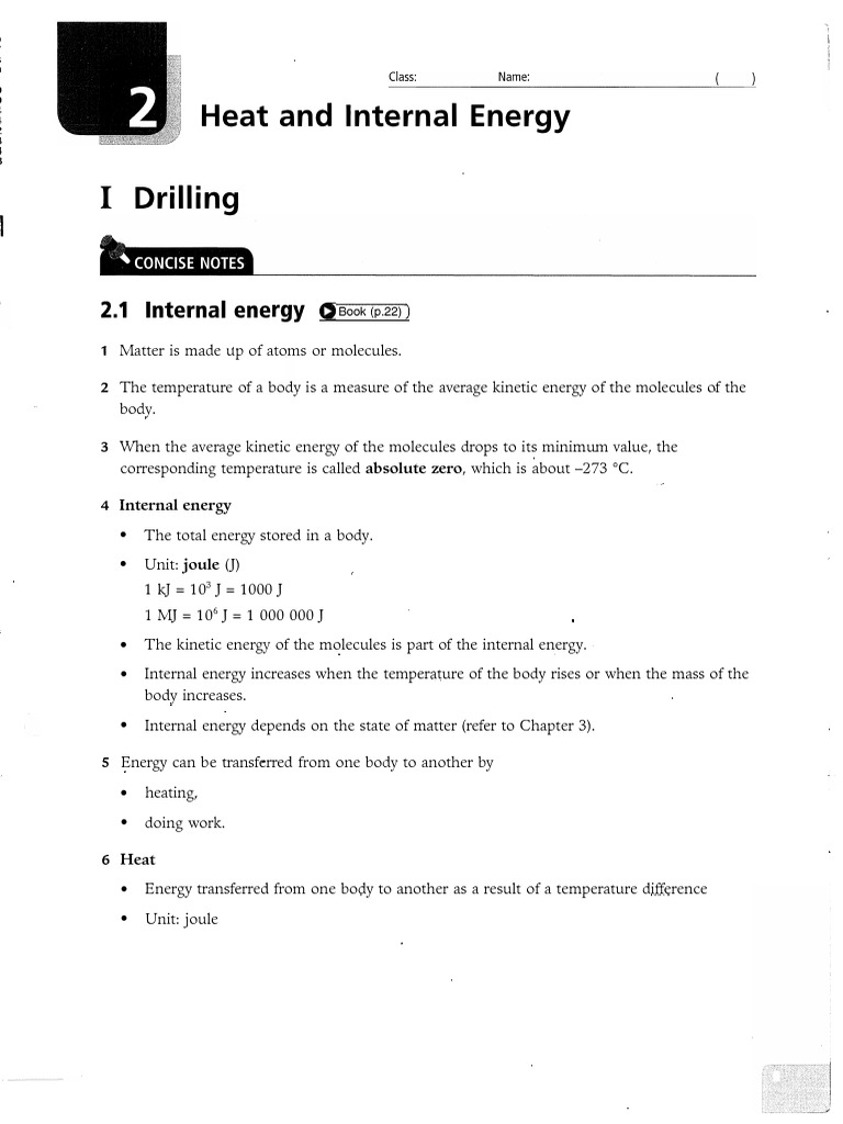 Chapter 2 Heat and Internal Energy | PDF | Heat | Heat Capacity