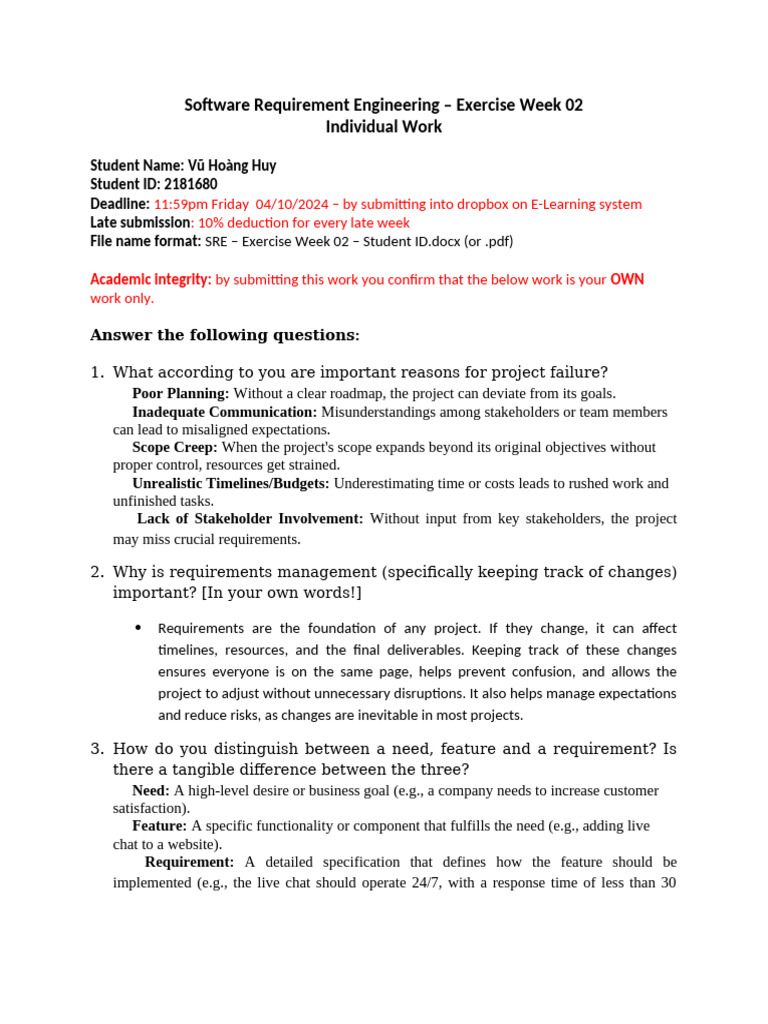 SRE - Exercise Week 02 - Sat 2 | PDF | Business