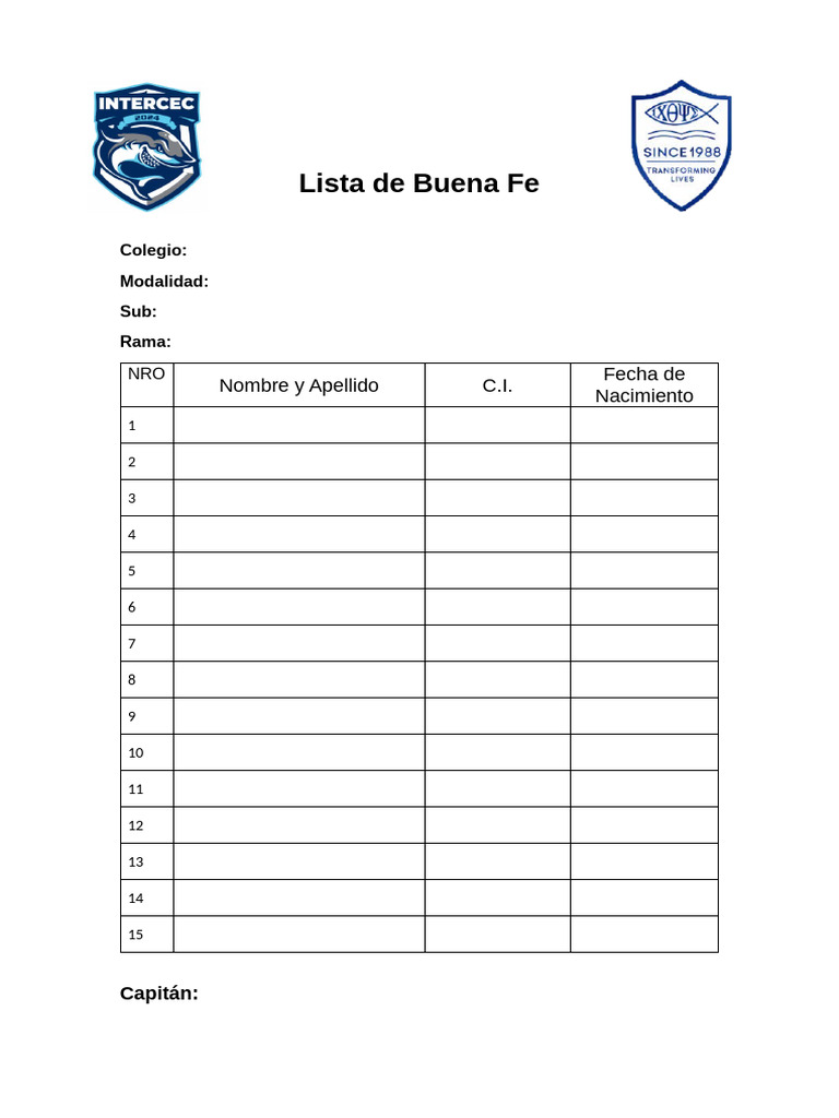 Lista de Buena Fe | PDF