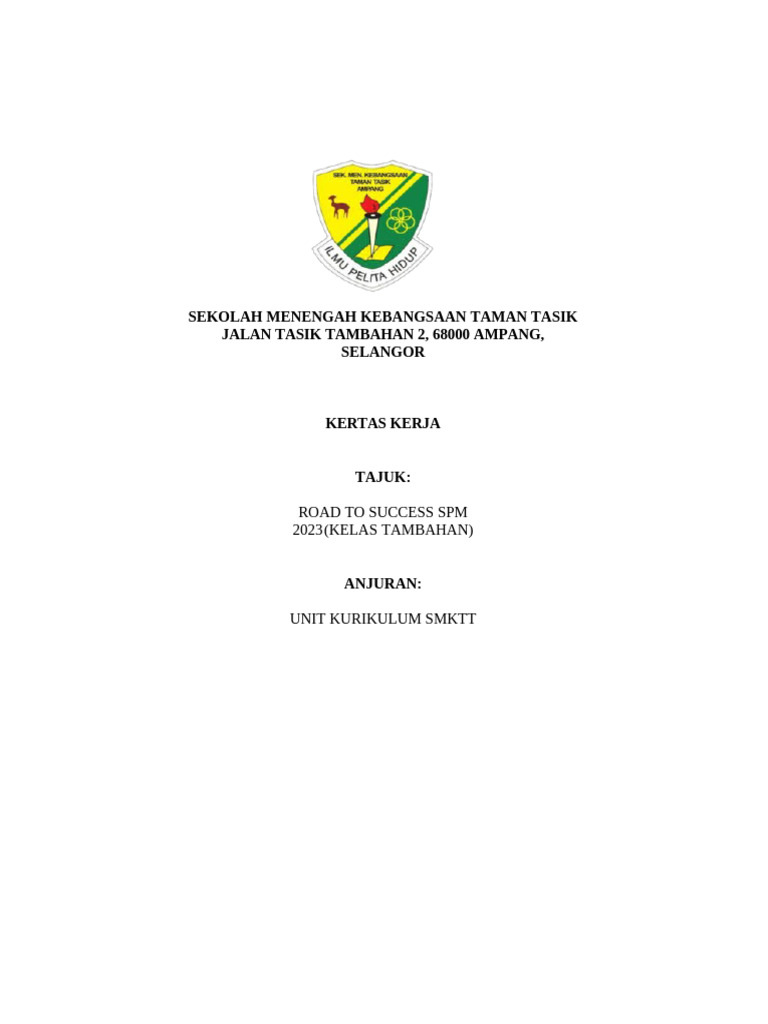 Program Road To Success SPM 2023 | PDF