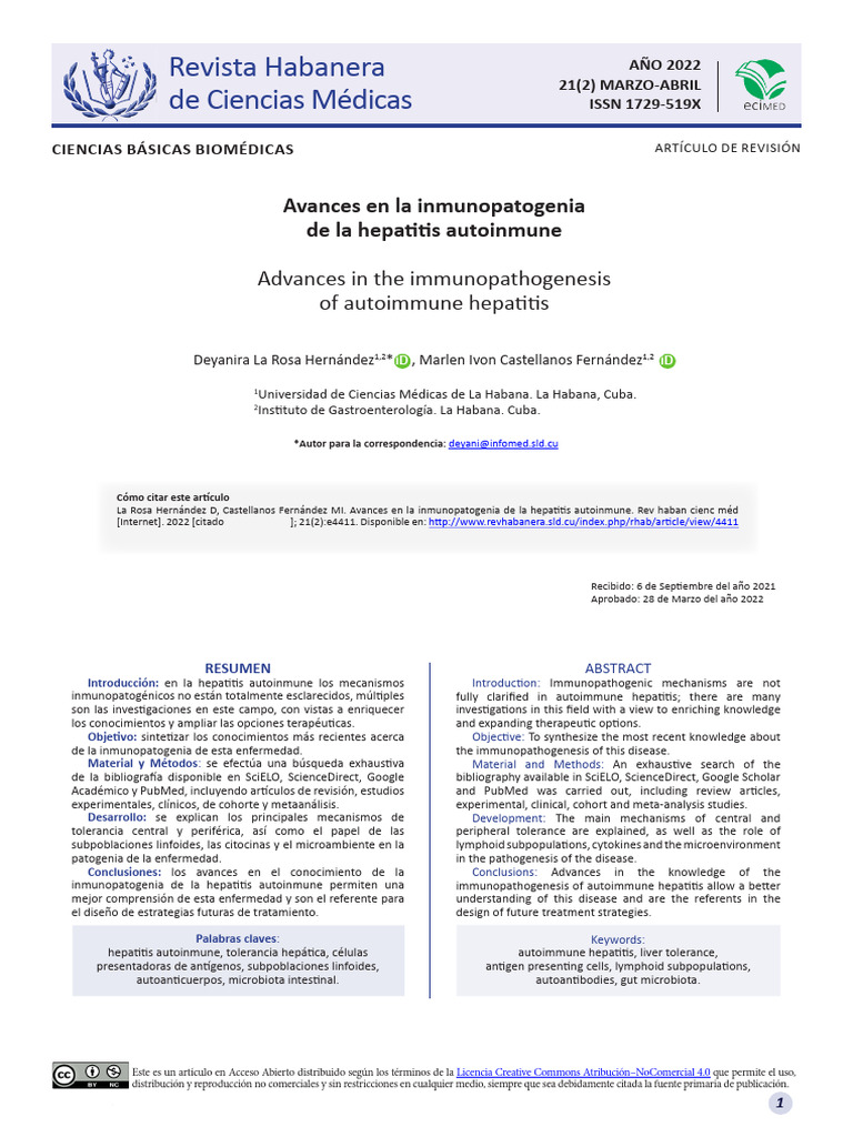 Tolerancia Central y Periferica Hepatitis Autoinmune | PDF | Célula T ...