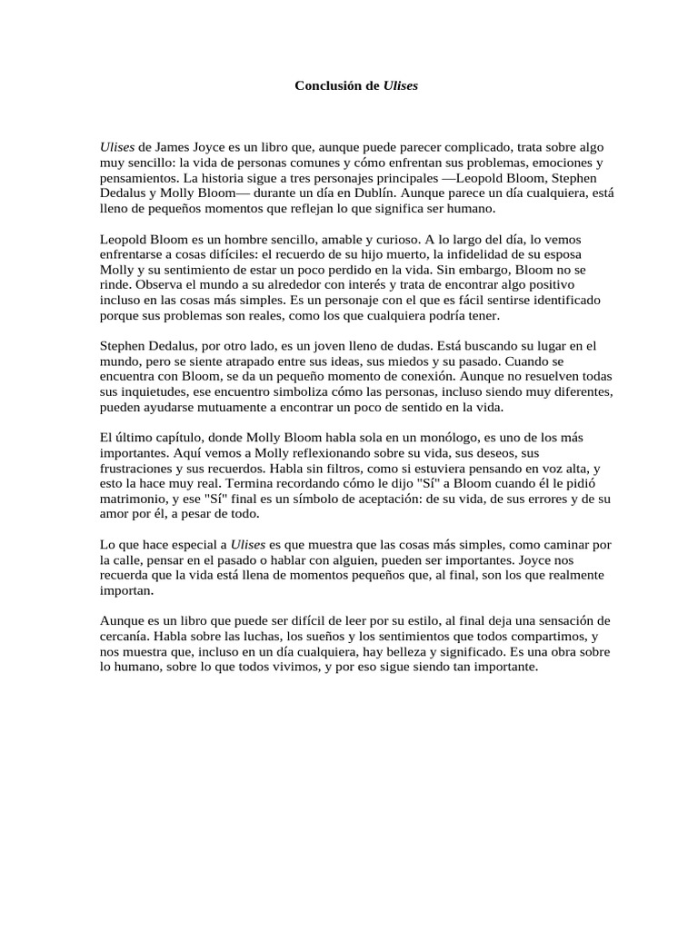 Conclusión de Ulises | PDF | Ulises (novela)
