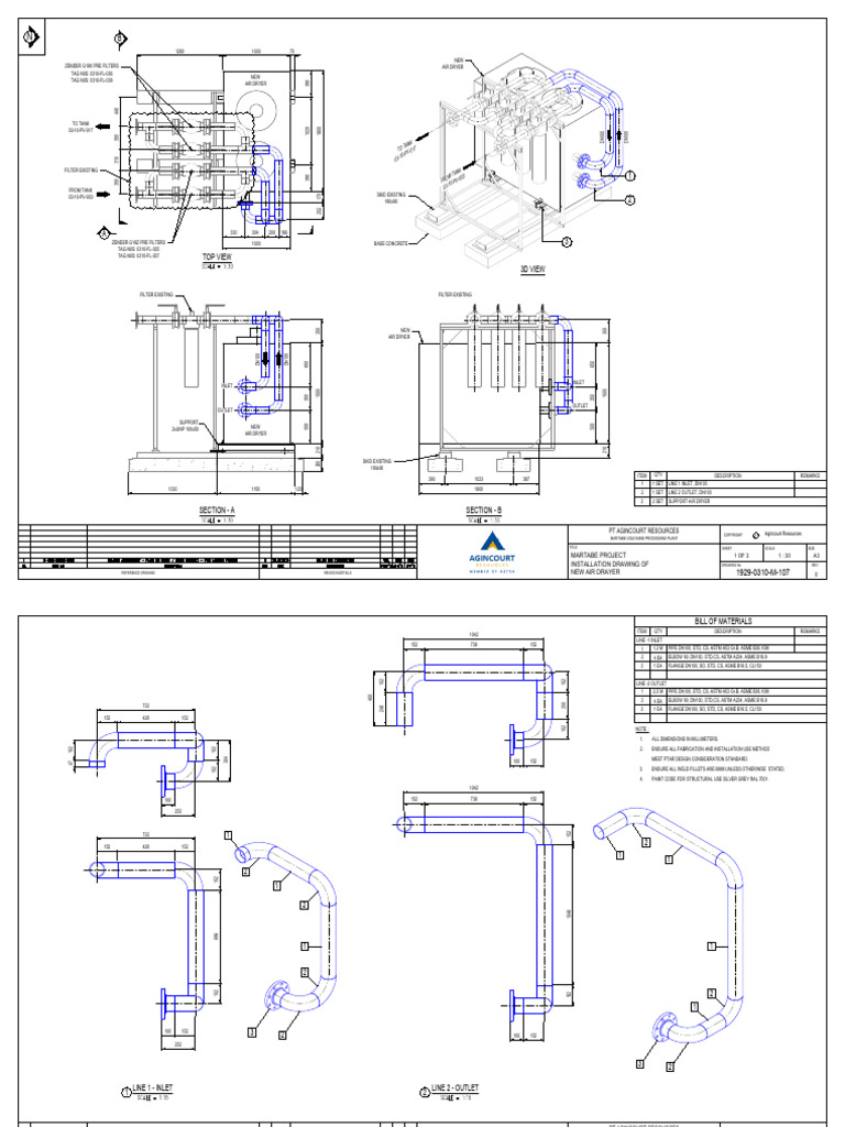 1929-0310-M-107 - INSTALLATION DRAWING OF NEW AIR DRYER | PDF ...
