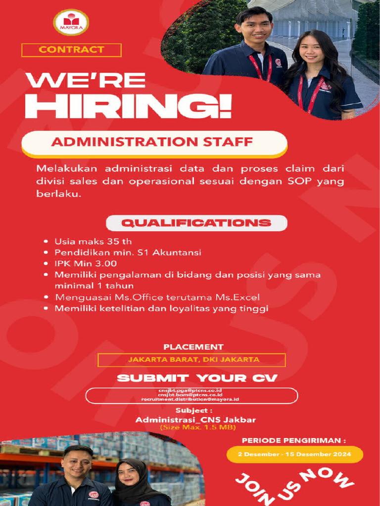 Mayora Group Are Hiring! | PDF