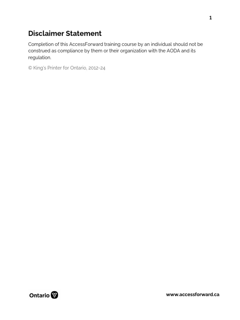 AODA Training: IASR General Requirements | PDF | Accessibility | Employment