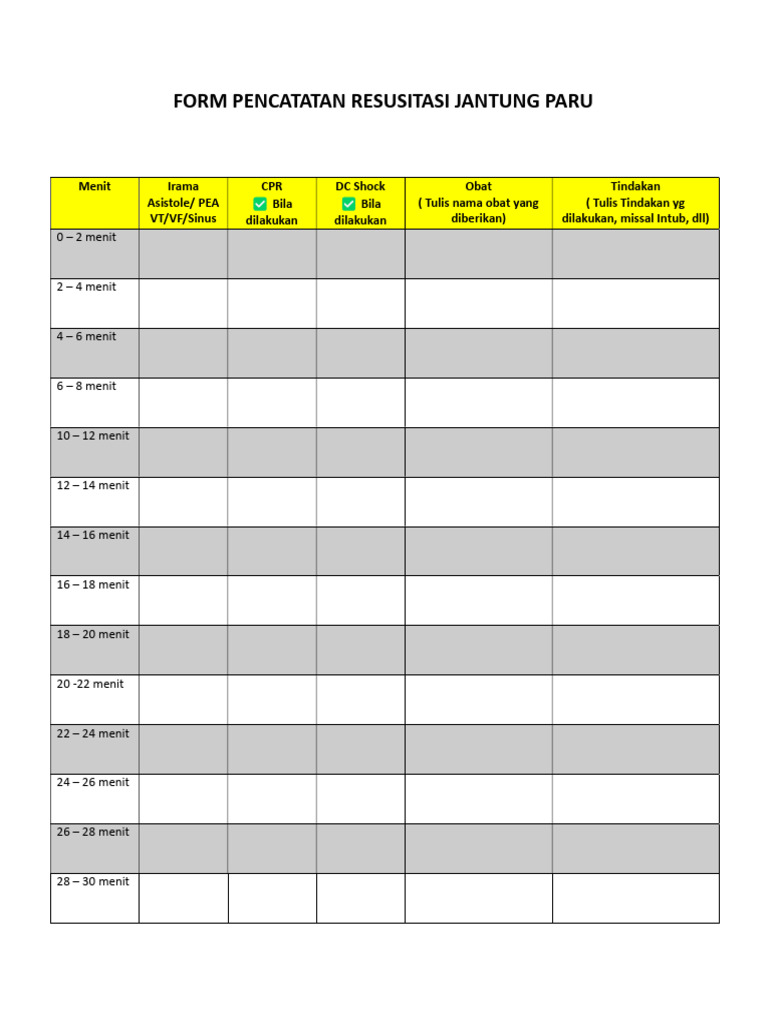 Form Pencatatan RJP Untuk Runner | PDF