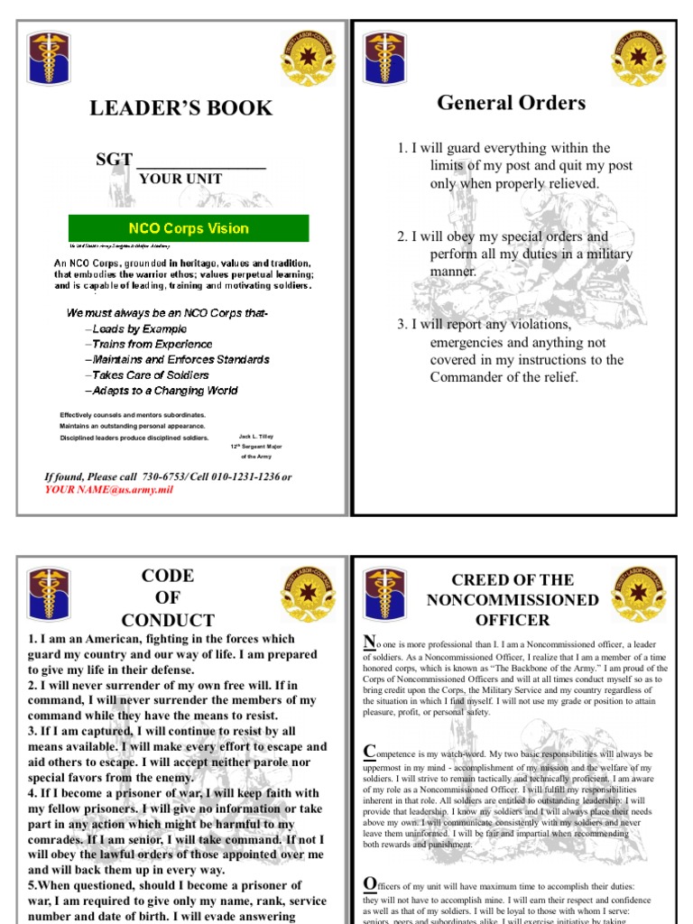 Nco S Leader S Book Example | PDF | Uniform Code Of Military Justice ...