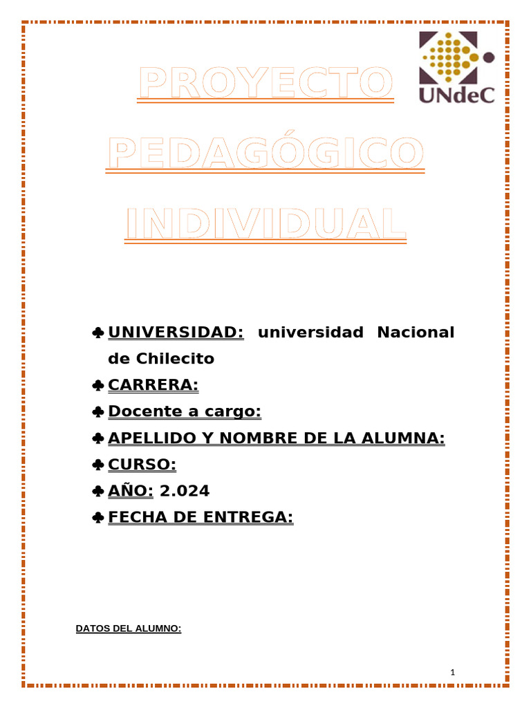 PPI-PROYECTO PEDAGÓGICO INDIVIDUAL - Seño | PDF | Evaluación | Inclusión (Educación)