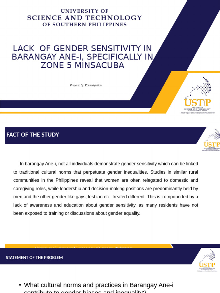 USTP Formal Powerpoint Presentation Rommelyn Tion Final | PDF | Gender ...