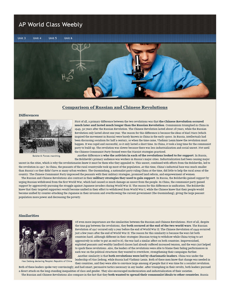 Russian & Chinese Revolutions - AP World Class Weebly | PDF | Communism ...