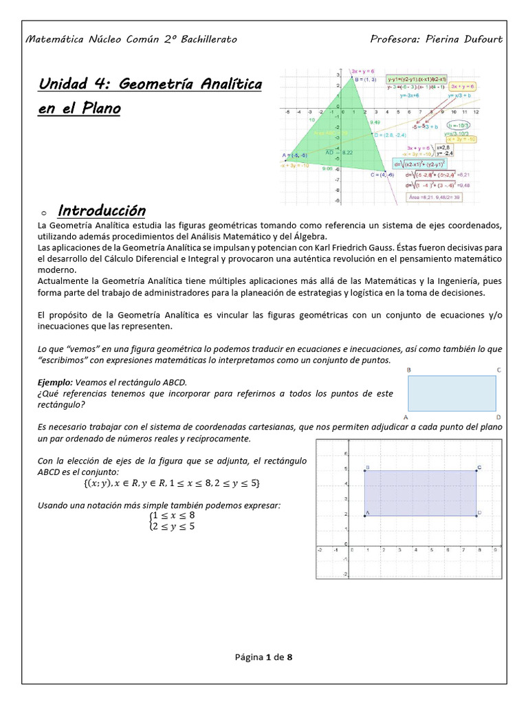Geometría Analítica: Conceptos y Ejercicios | PDF | Geometría analítica ...