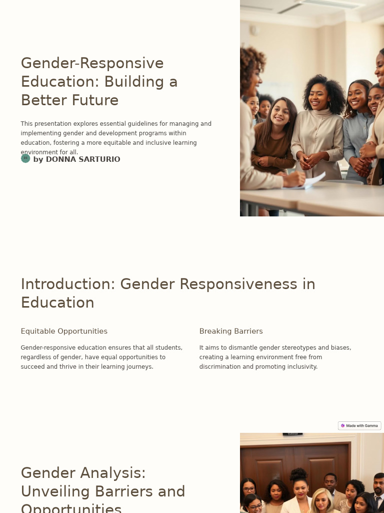 Gender Responsive Education Building A Better Future | PDF | Violence ...
