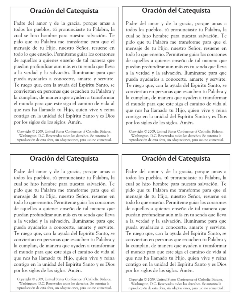 Catechists' Prayer SP | PDF | Salvación | espíritu Santo