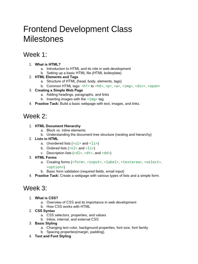 Copy of jt-frontend-curriculum | PDF | Html Element | Html