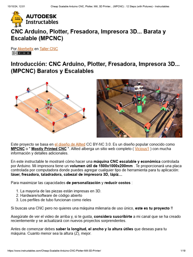 Scalable Arduino CNC, Plotter, Mill, 3D Printer | PDF | Control numerico | Tornillo