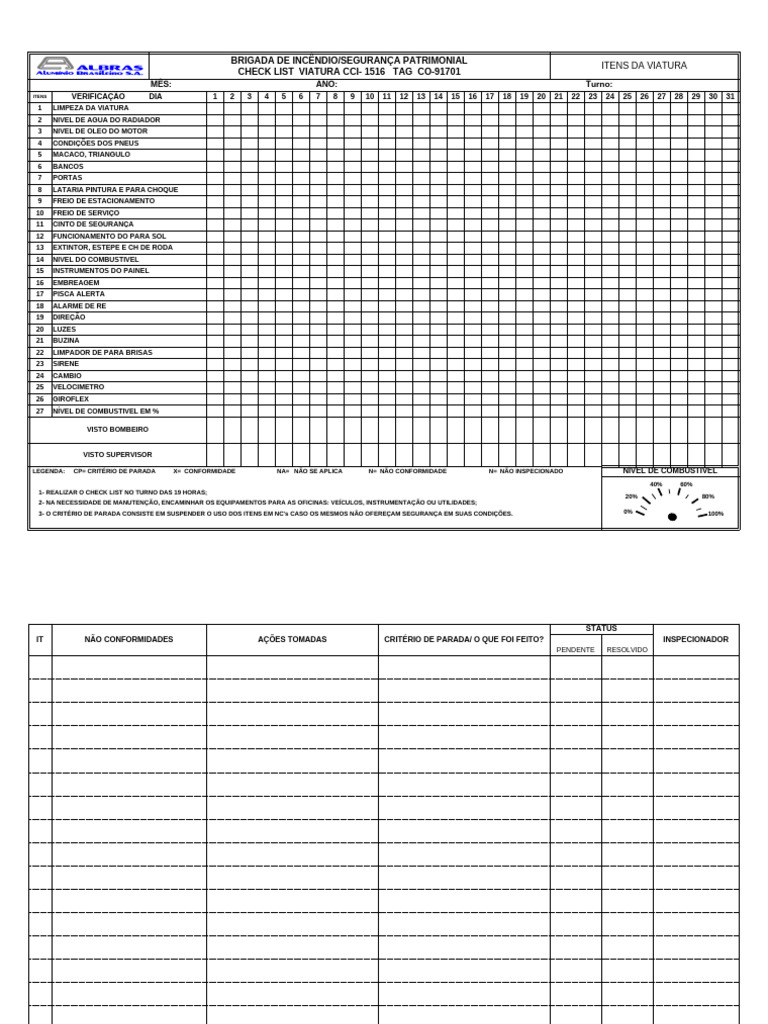01 - Check List VTR S - REVISADO 28-01-2018 | PDF | Tecnologia de veículos | Veículos