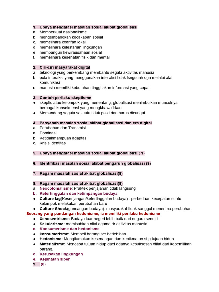 Kisi-Kisi Exam Geo | PDF