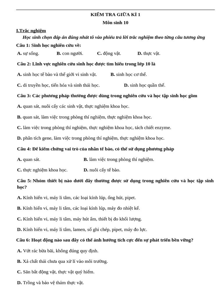 KT GKI Sinh 10 E8db0 | PDF