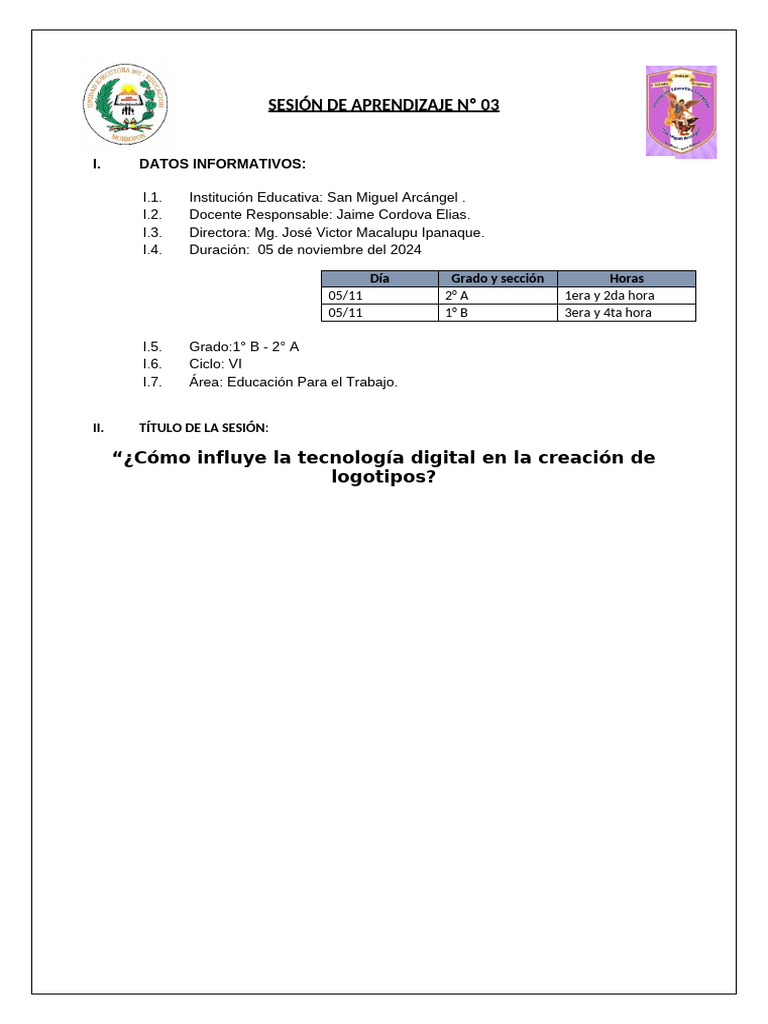 Sesion - 11 S.A. N°3-Ept 1°2° | PDF | Aprendizaje | Maestros