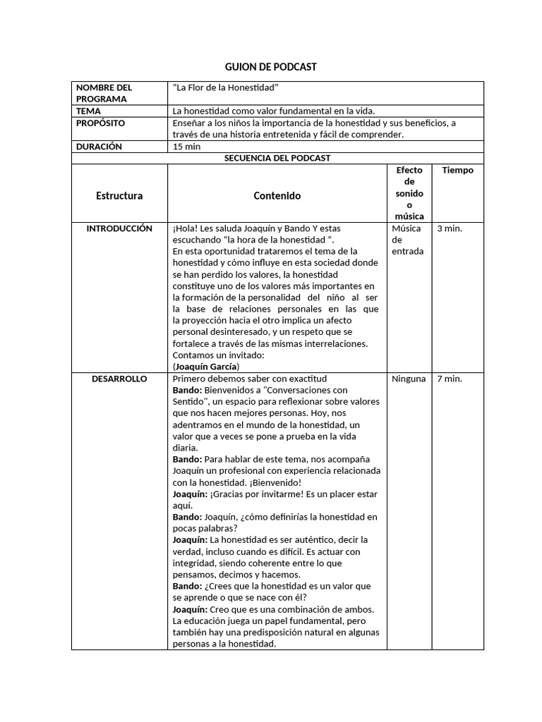 Guion de podcast-FORMATO | PDF | Podcast