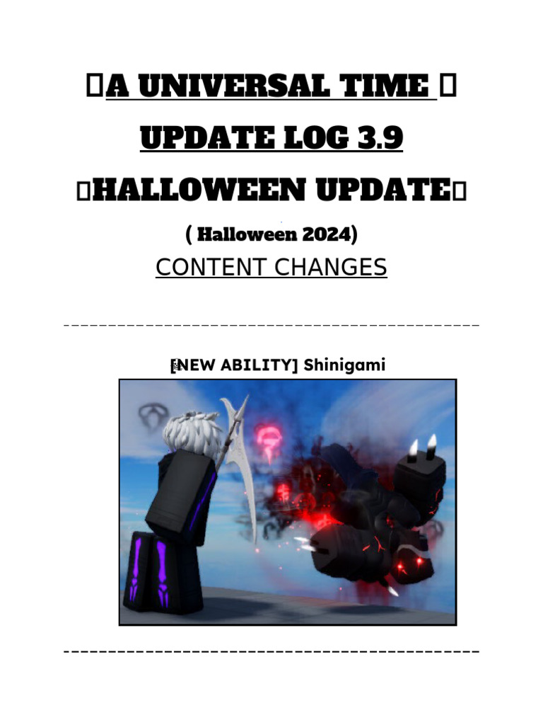 AUT's Update 3.9 Log | PDF