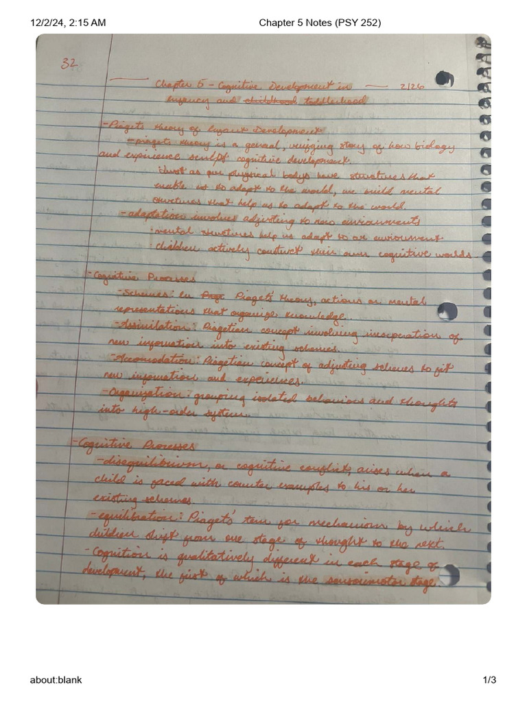 Chapter 5 Notes (PSY 252) | PDF