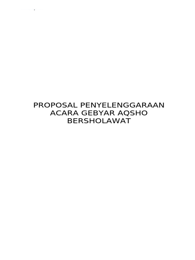 Proposal Gebyar Sholawat | PDF