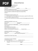Critical Lift Plan Template | PDF | Crane (Machine) | Elevator